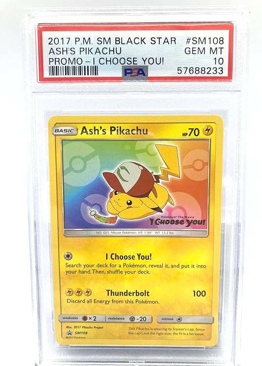 Titan Cards Ash's Pikachu SM108 PSA 10 Gem Mint Graded Pokemon Card ...