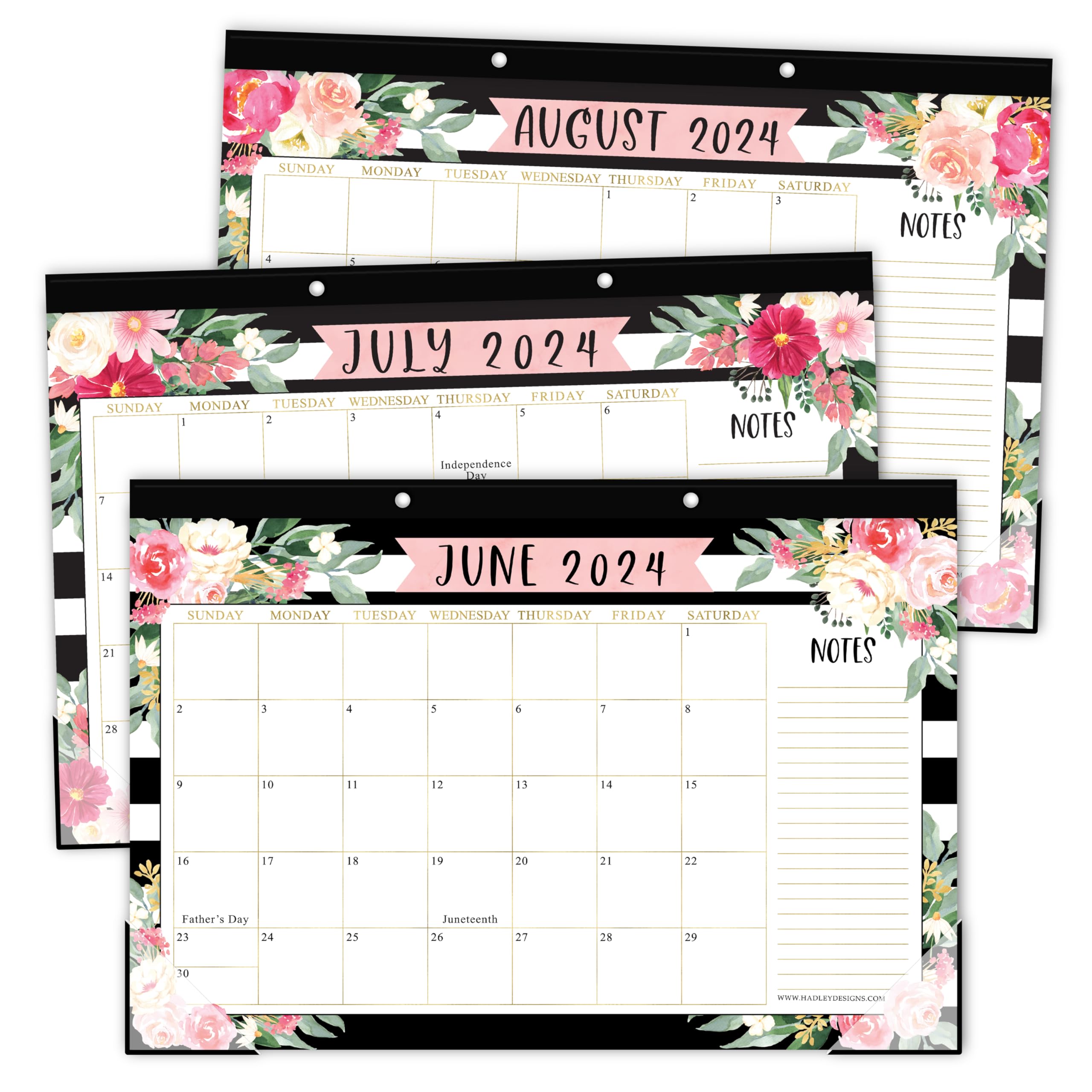 Snapklik.com : Floral Teacher Desk Calendar 2024-2025 - Academic Desk ...