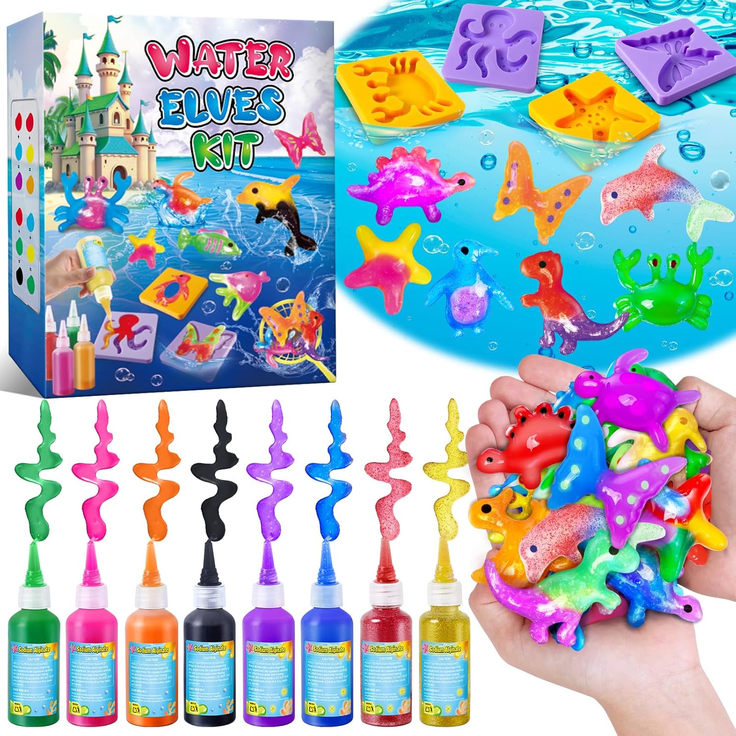 UNGLINGA Magic Water Elf Toy Kit for Kids - 8 Colors Aqua Fairy DIY ...