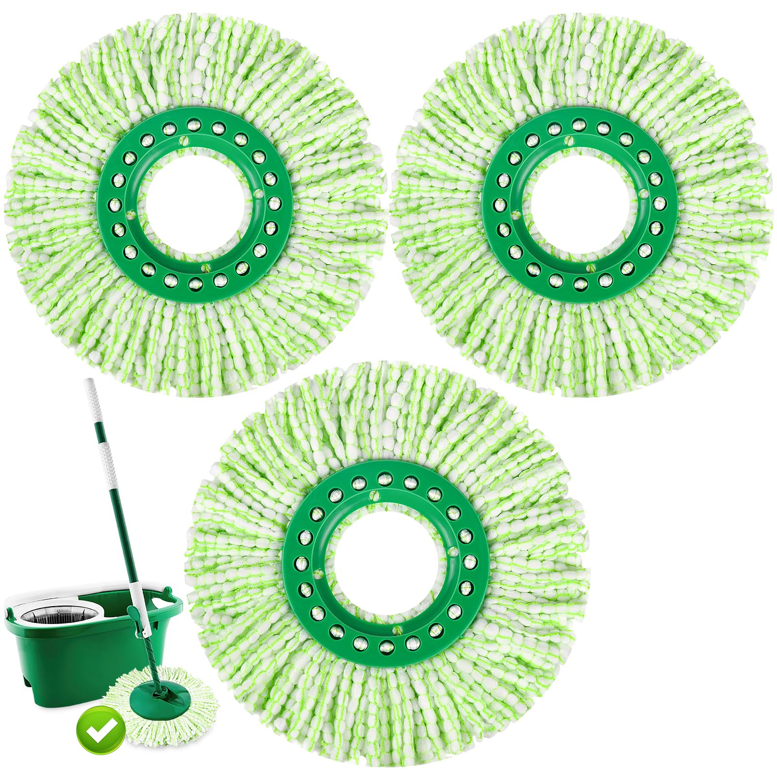 Amazon.com: 3 Pack Spin Mop Replacement Head for Libman Tornado Spin ...