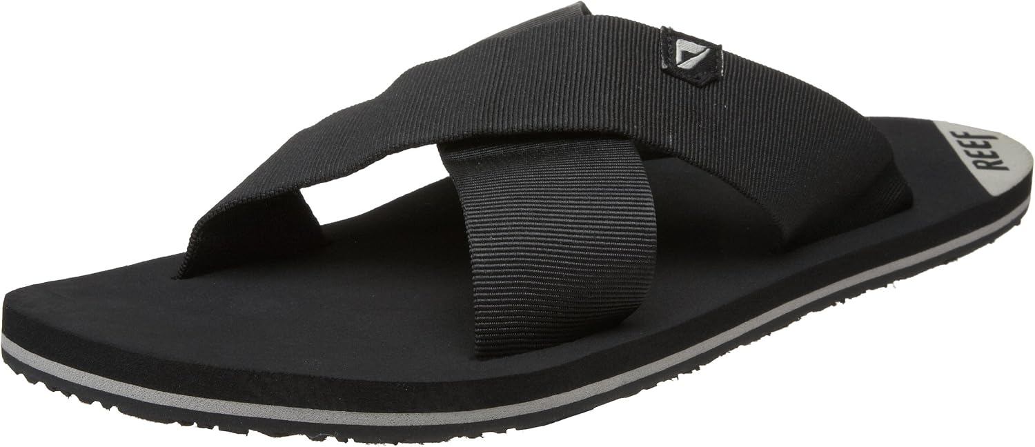 Amazon.com | Reef Men's Cross Strap Slide, Black, 6 M US | Sandals