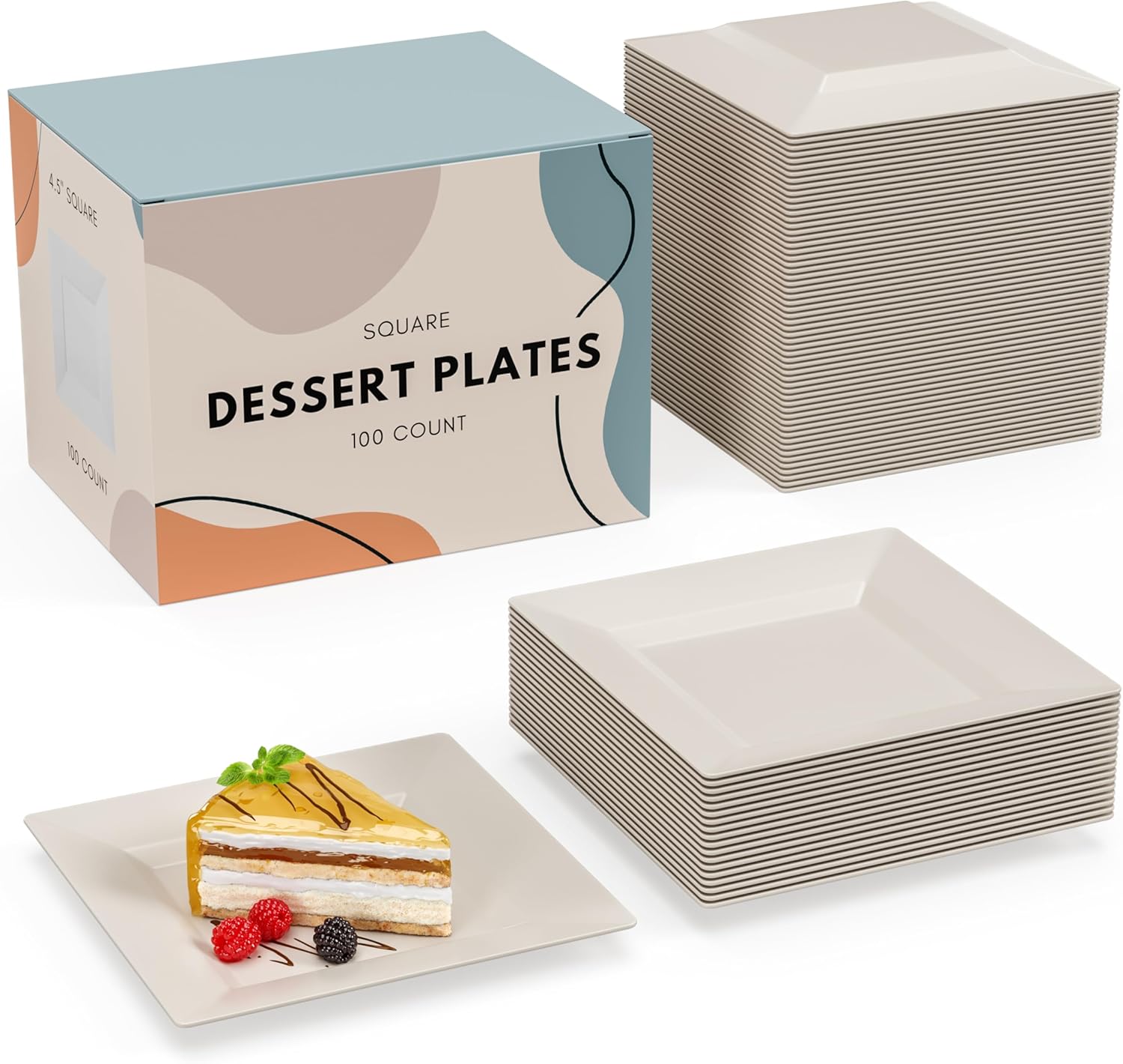 Amazon.com | Exquisite Mini Disposable Appetizer Plates - 100 Pack 4.5 ...