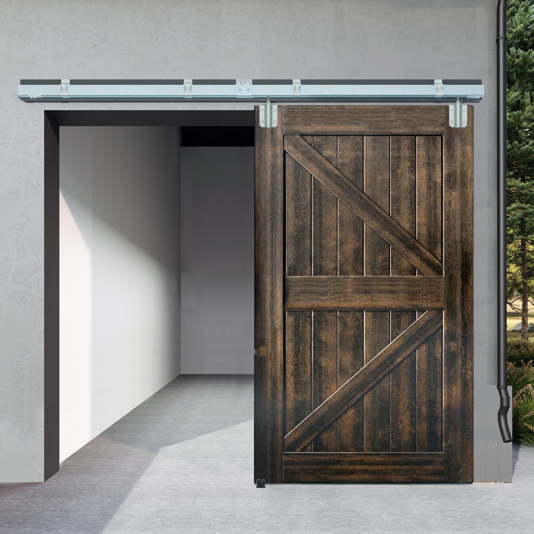 Amazon.com: DIYHD 10FT Galvanized Steel Exterior Sliding Barn Door ...