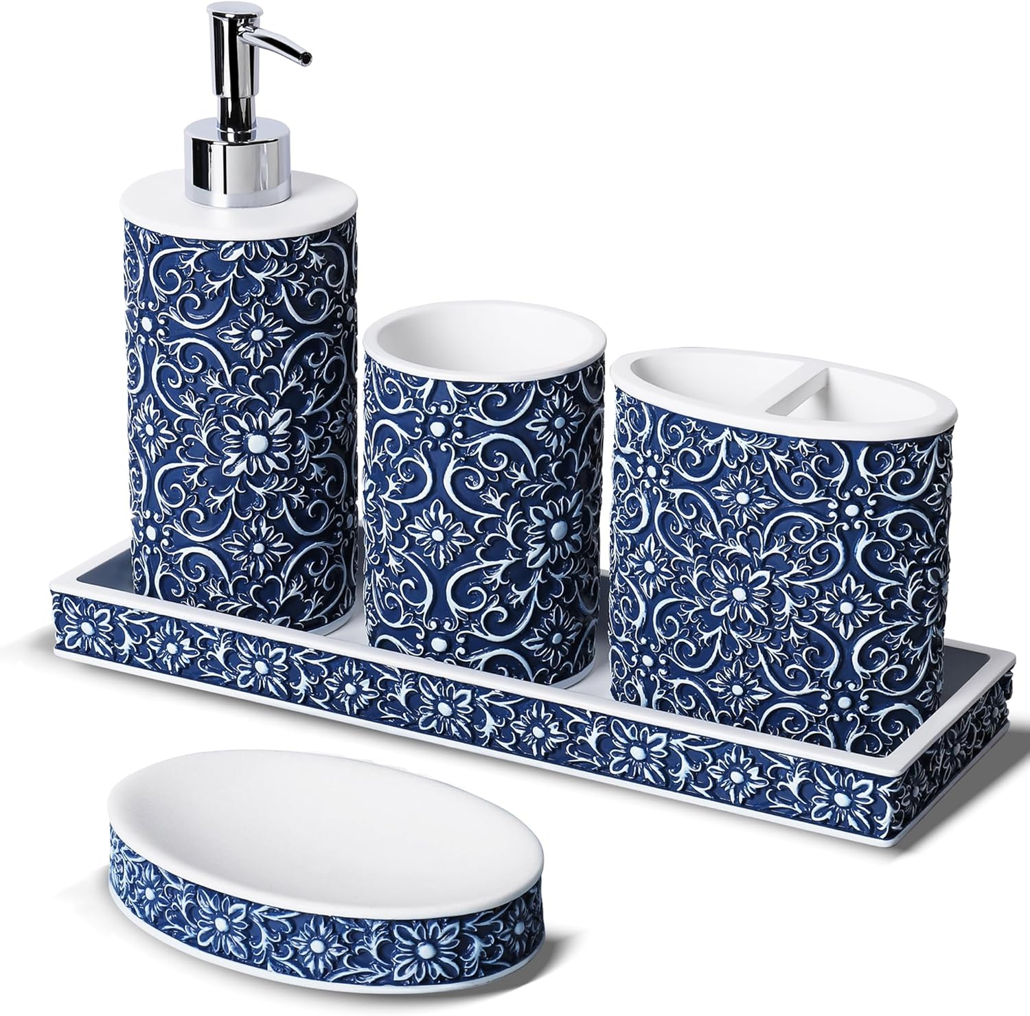 Amazon.com: YMXYJM Bathroom Accessories Set, Elegant Handmade Floral ...