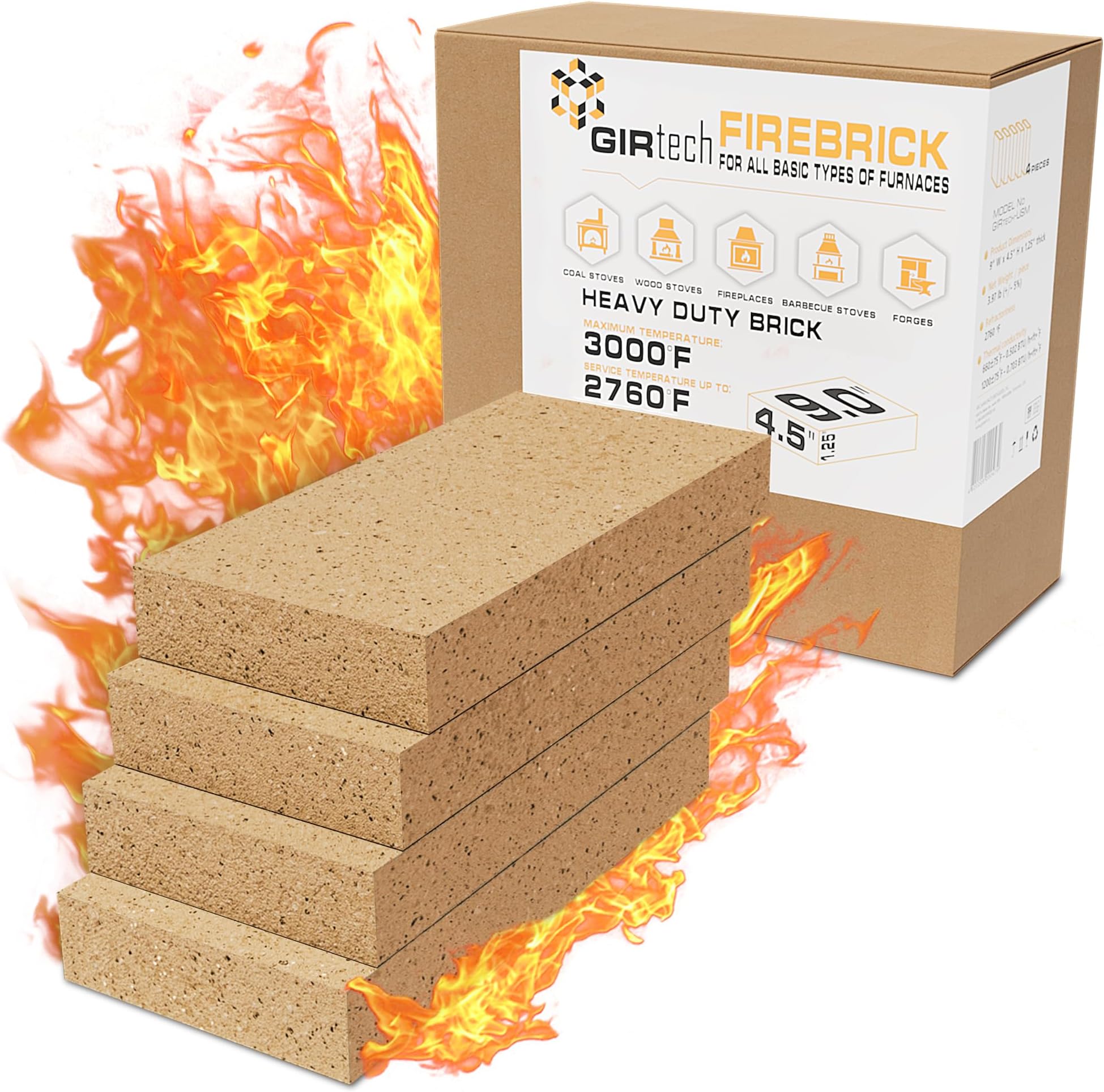 Amazon.com: US Stove FBP6 Firebrick, Pack of 6 : Tools & Home Improvement