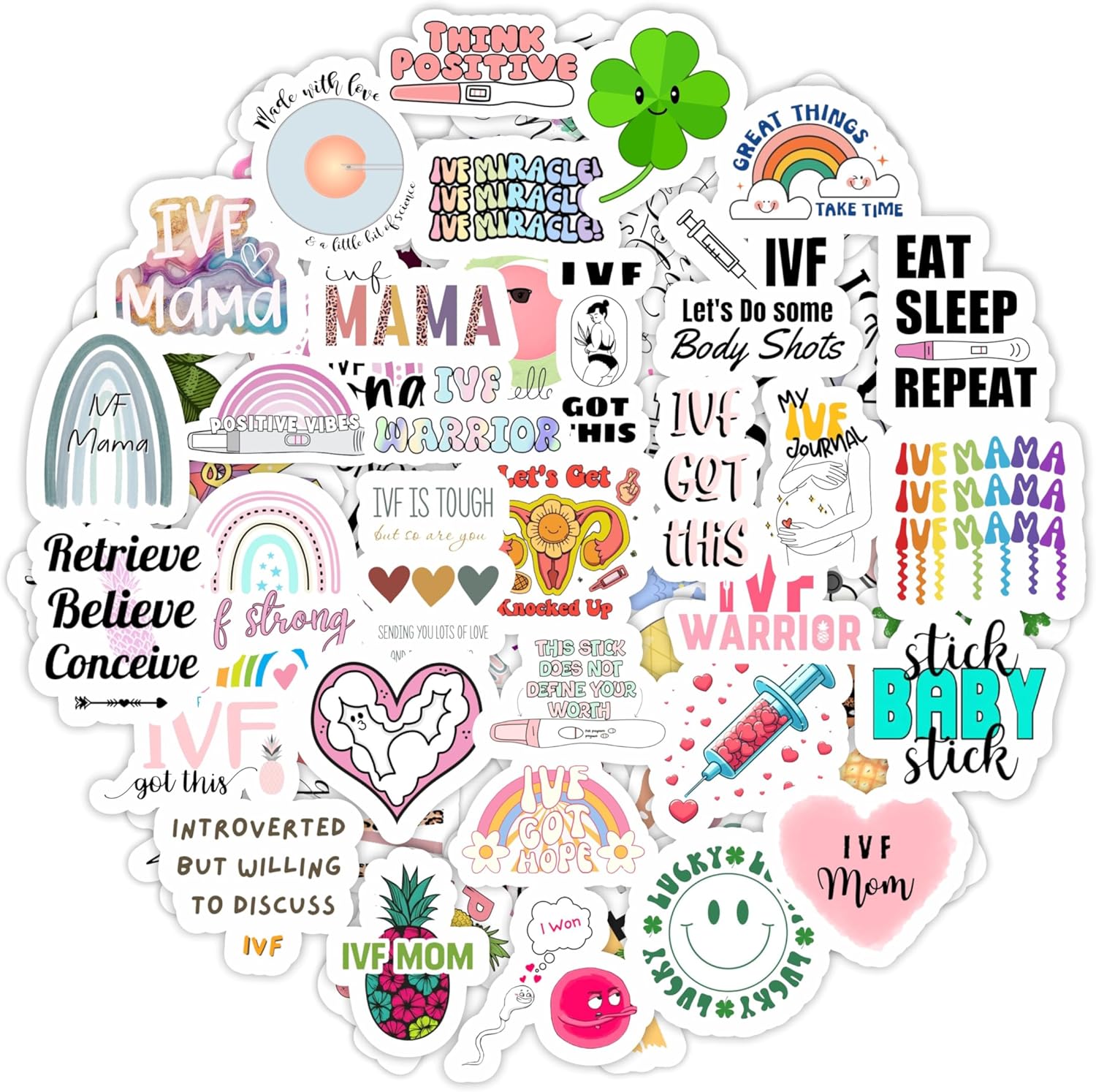 Amazon.com: 100Pcs IVF Stickers for Water Bottle and Laptop - IVF Party ...