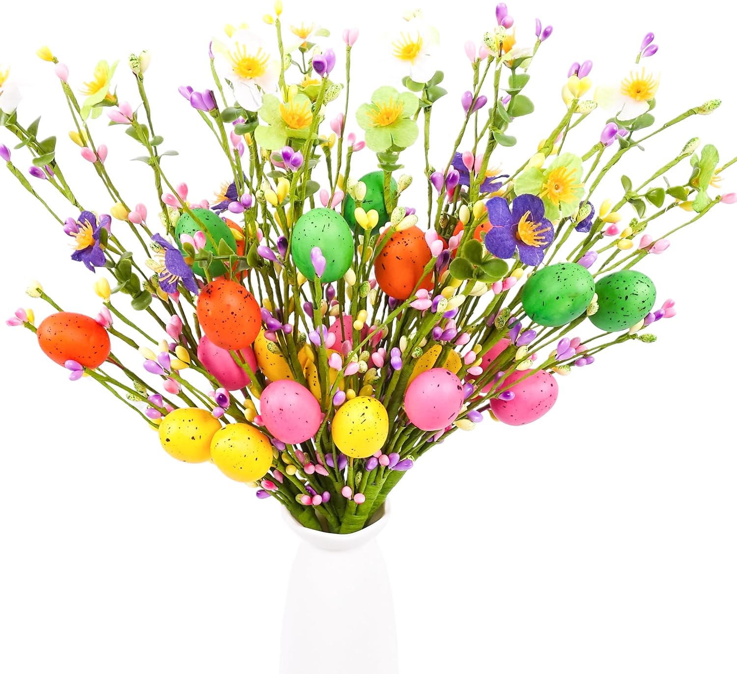Amazon.com: SELLACHE Artificial Easter Floral, 6Pcs Easter Stems with ...