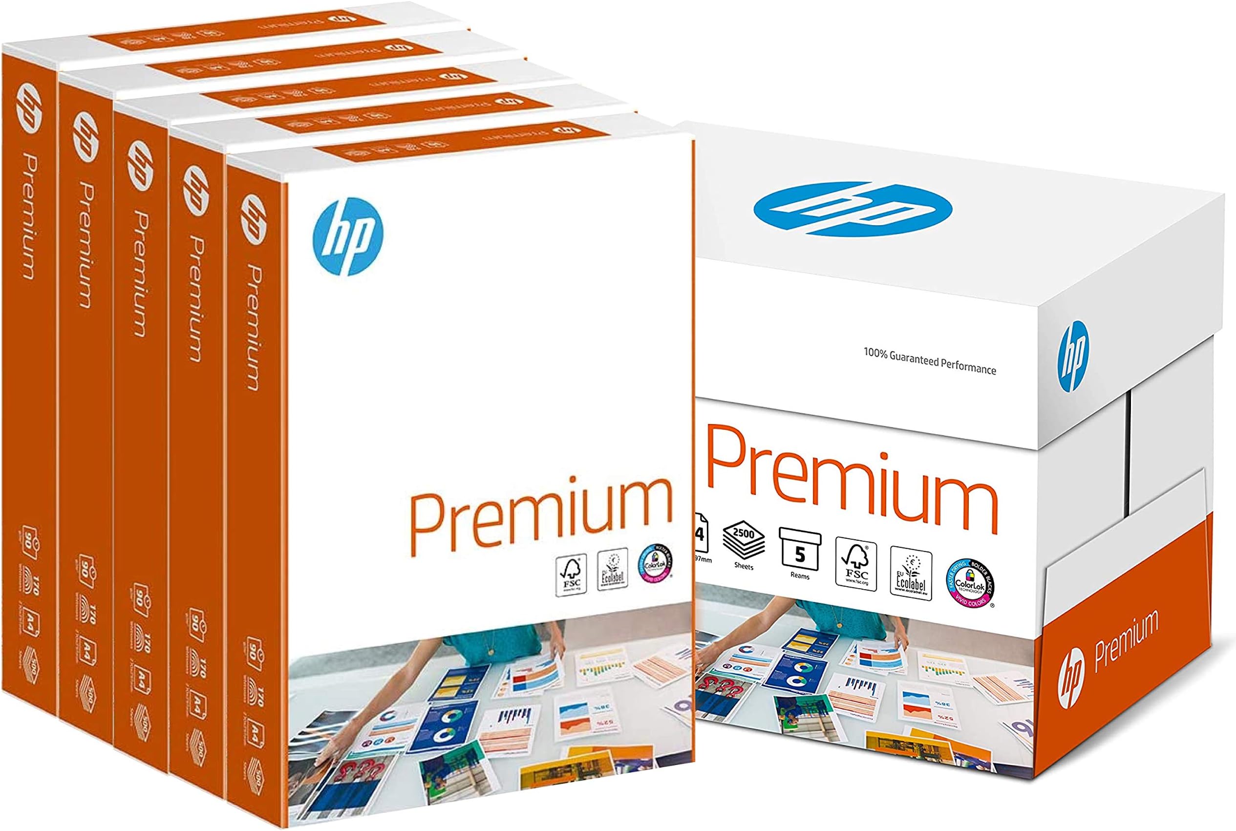 HP Papers, Premium A4 Paper, 210x297mm, 80gsm, 5 Ream Carton, 2500 Sheets - FSC Certified Copy ...