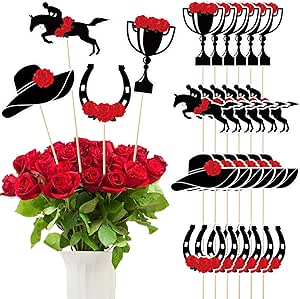 Amazon.com: tessco of Fun 24 Pcs Double-sided Derby Party Supplies ...