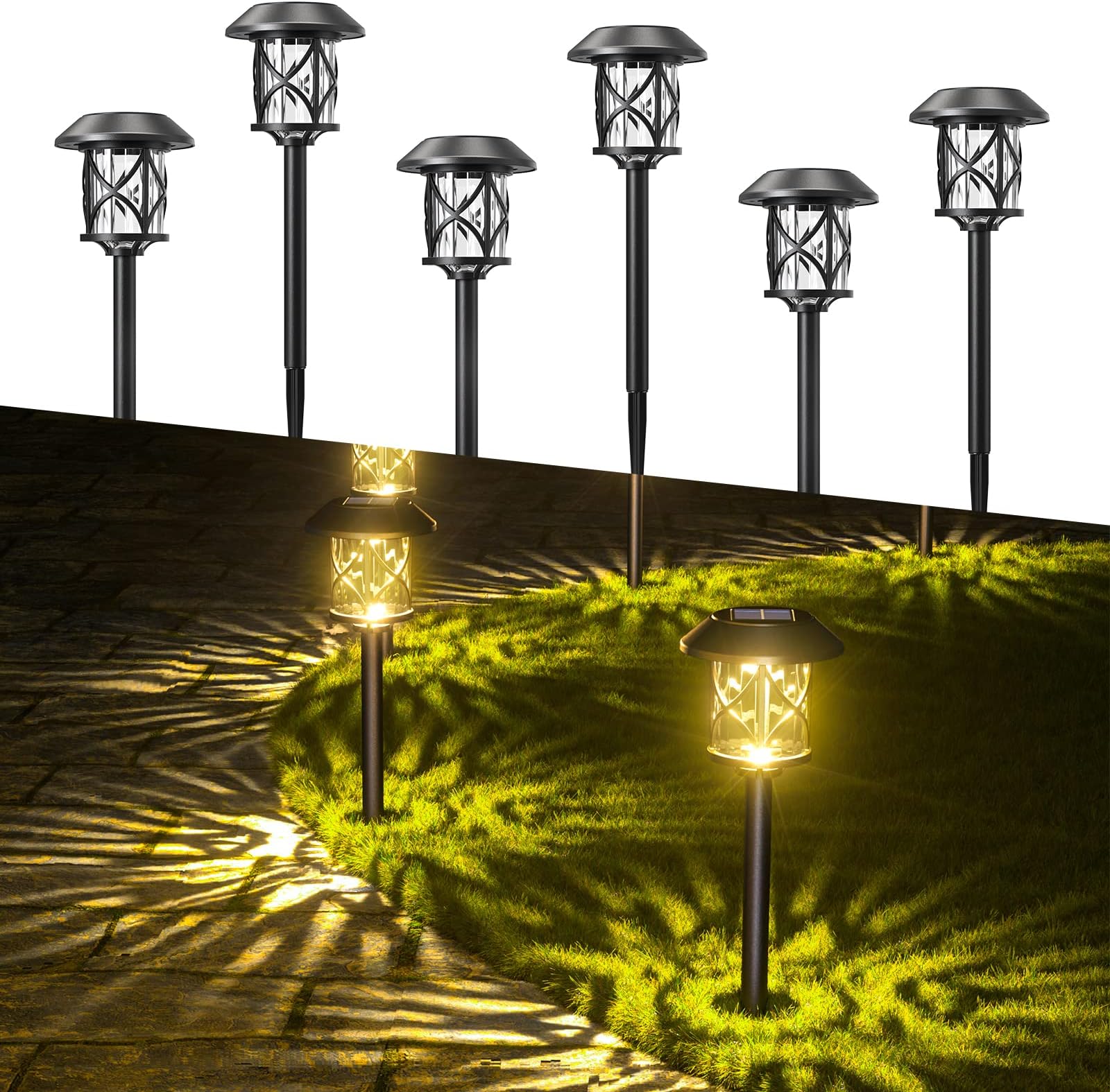 Quntis Garden Lights Solar Powered - Outdoor LED Stake Lights 6 Pack ...
