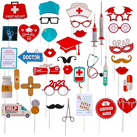 Amazon.com: CPTBAG Dentist Doctor Photo Booth Props Nurse Graduation ...
