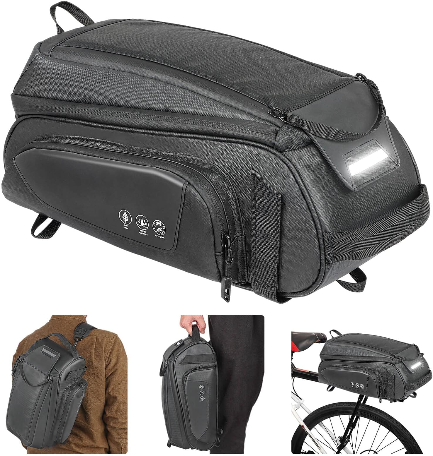 Amazon.com: Tookie 8L Rear Carrier Luggage Bike Bag, Waterproof PU ...