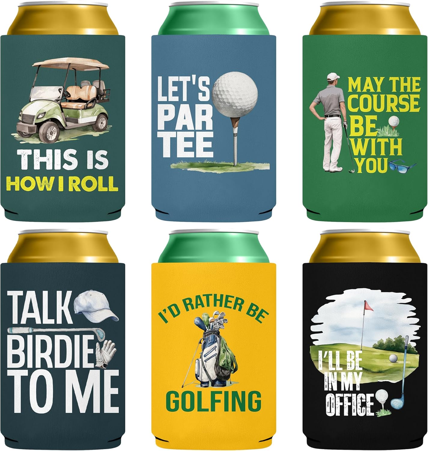 Amazon.com: Pop Nordic Funny Golf Can Coolers - 6 Pack Golf Party ...
