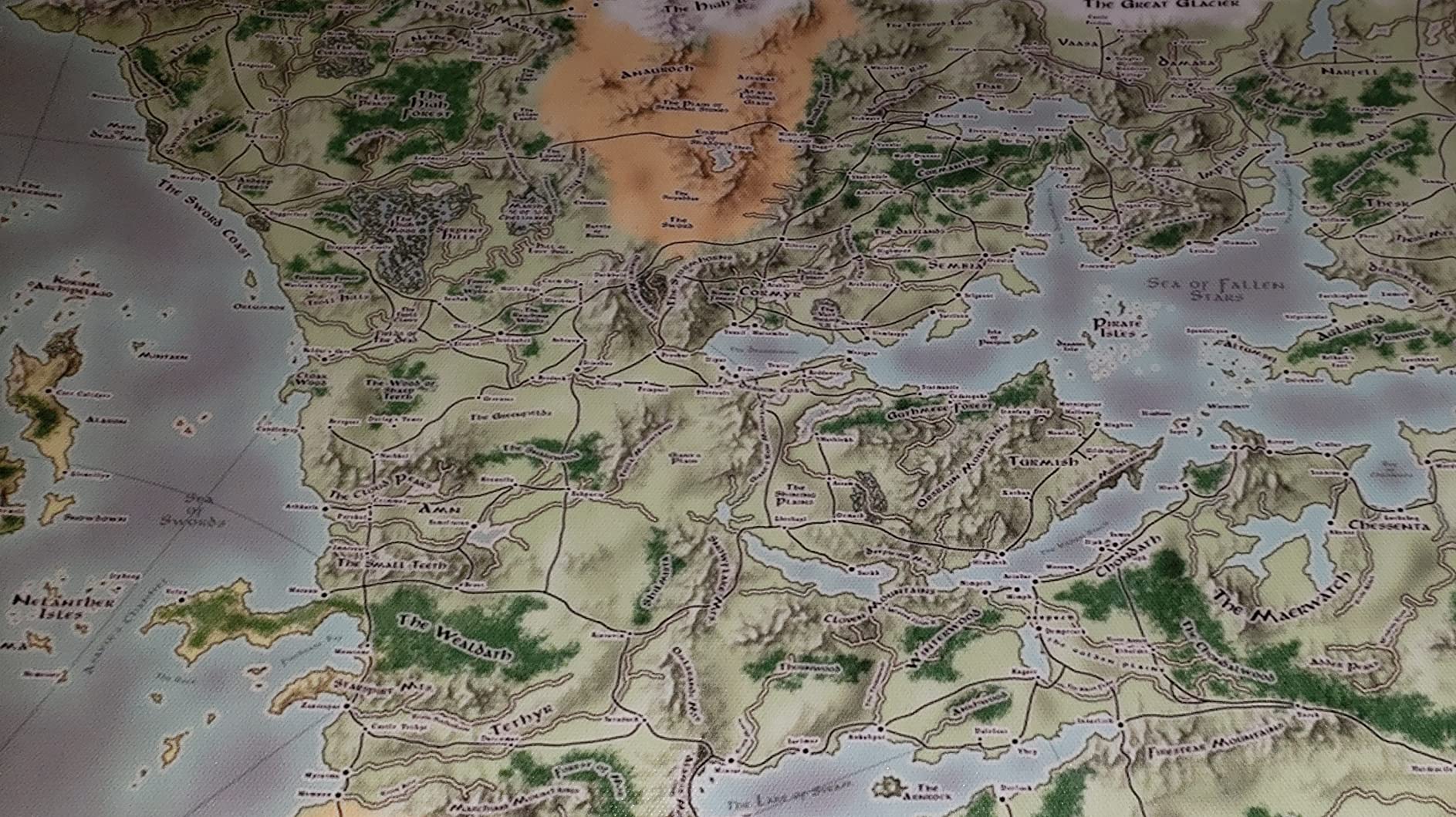 Amazon.com: Faerun - Forgotten Realms Game Map Poster Wall Art Picture ...