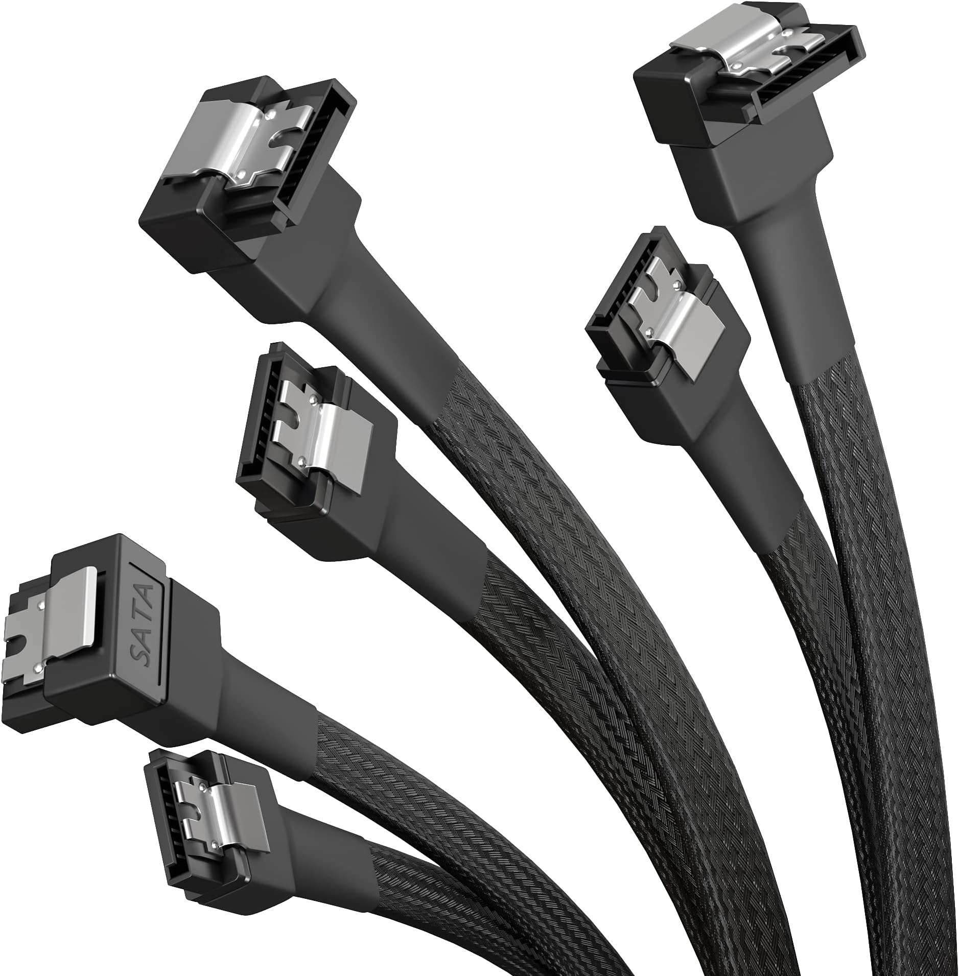 KabelDirekt – 3x SATA 3 cables 6Gb/s – 60cm, 90° angled connector (data ...