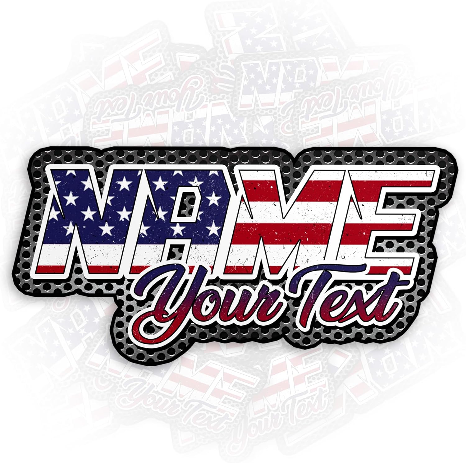 Amazon.com: Custom Racing Flag Name Sticker Personalized Name and Text ...