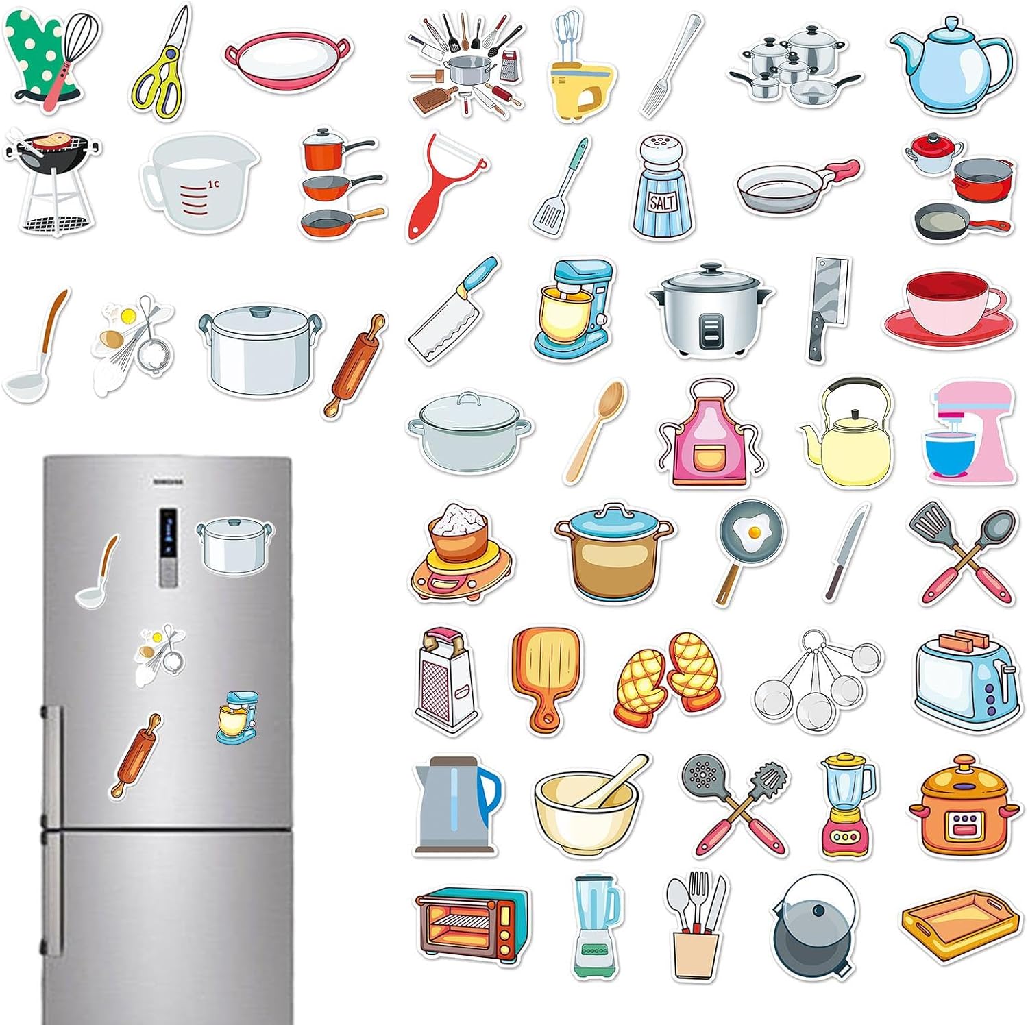 Kitchen Appliance Stickers, 50pcs Waterproof Kitchen Wall Decals ...