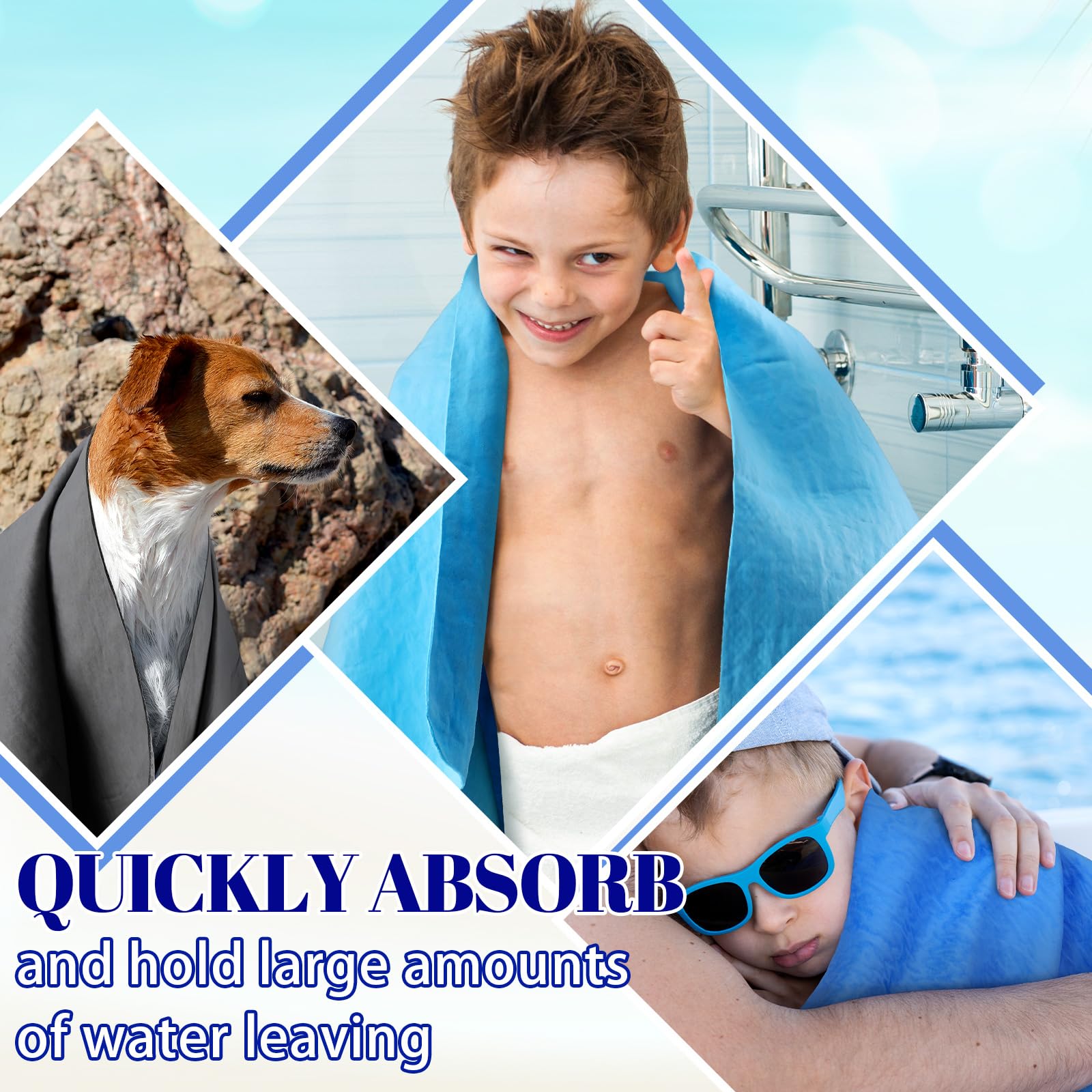 4 Pcs Swim Chamois Towel Swim Towel Shammy Towel Swimming Towel Sports ...