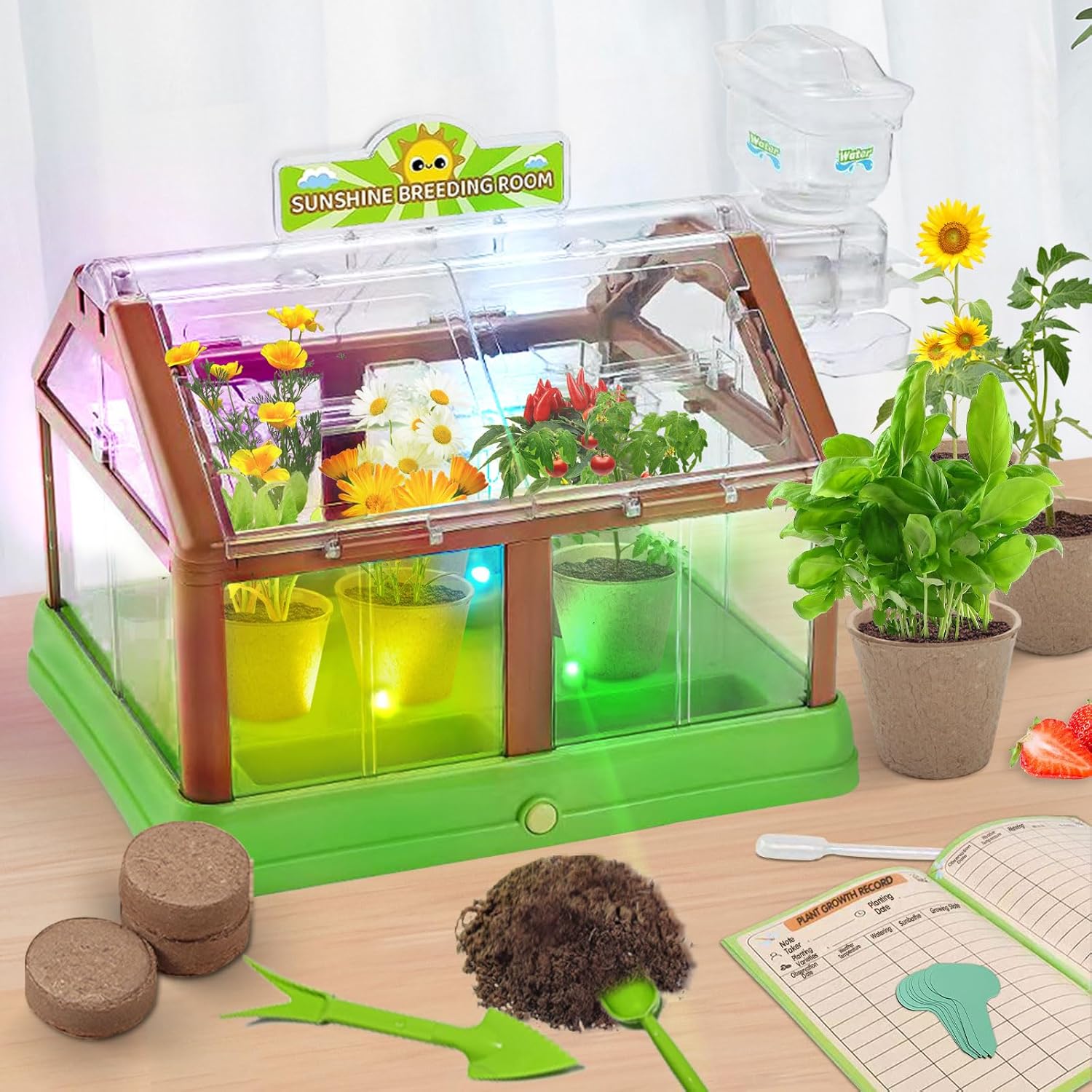 Amazon.com: Plant Growing Kit with Drip Irrigation System,Greenhouse Grow Room Garden Set for ...