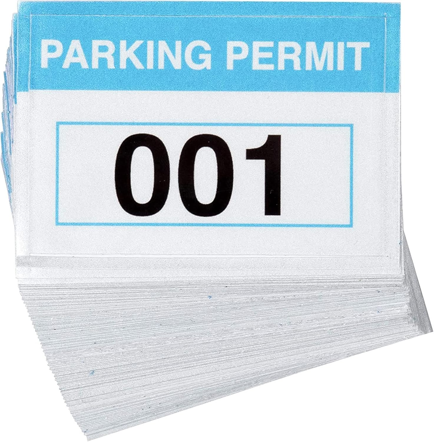 Sequentially Numbered Parking Permit Sticker (Light Blue 2 x 3 in 100 ...