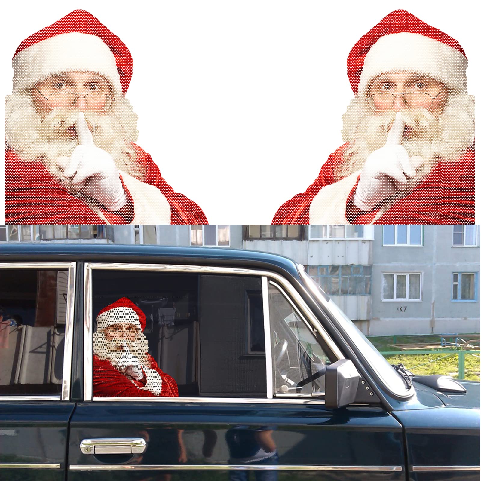 Amazon.com: YIXIN 2 pieces of Christmas car rear window sticker Santa ...