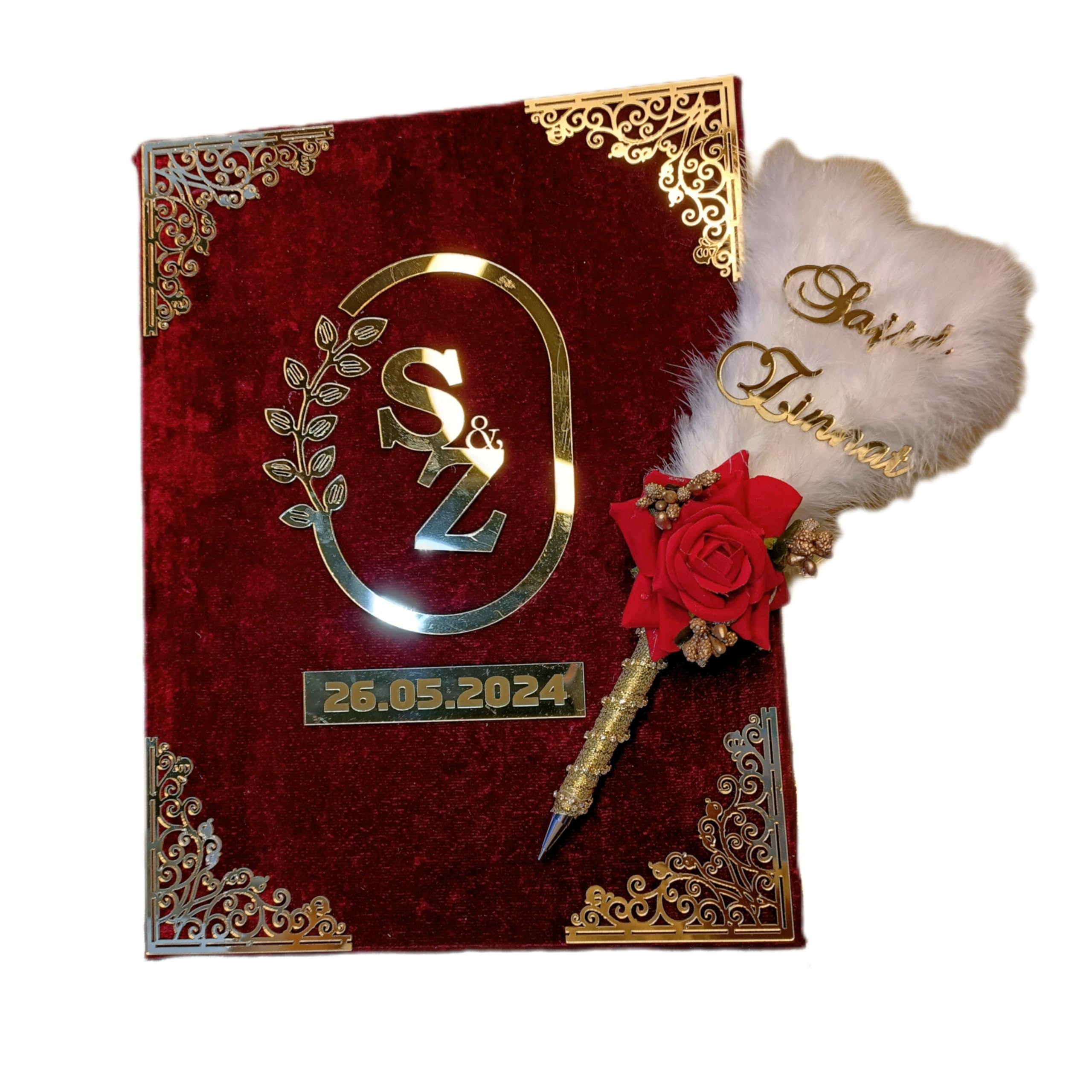 SOB FASHION CUSTOMISED NIKAH NAMA BOOKLET (RED) NIKAH SIGN BOOKLET ...