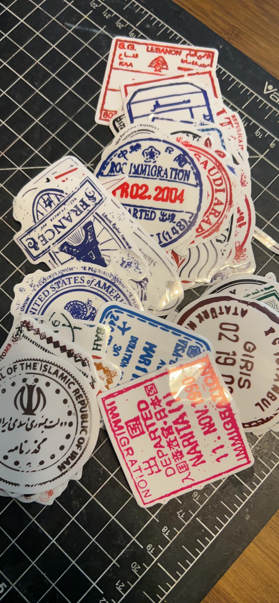 Amazon.com: Vintage Postmark Travel Stickers,50 PCS Transparent Retro ...