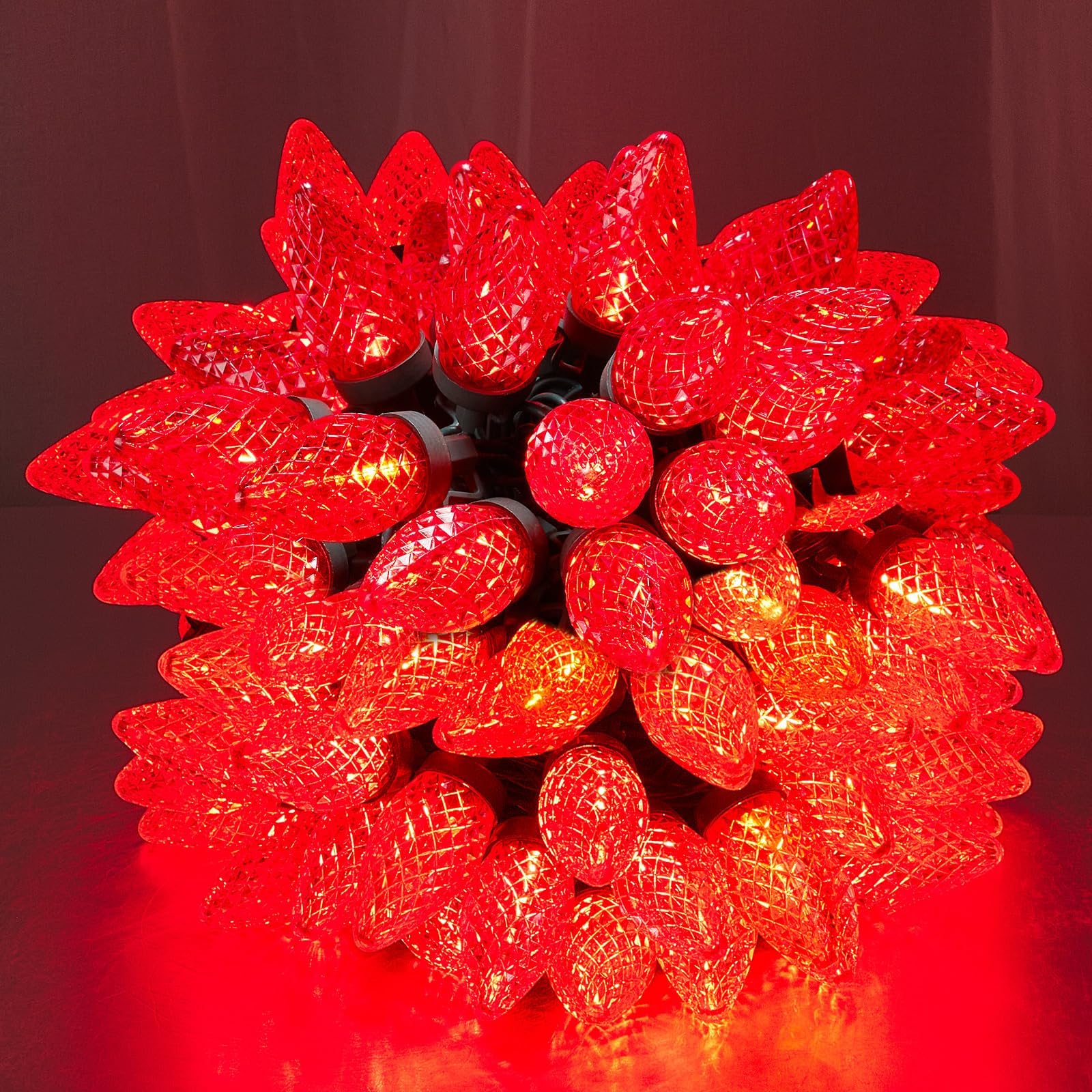 SWEET SHINE 100 Red Raspberry One-Piece LED Christmas Lights, 33 ft ...