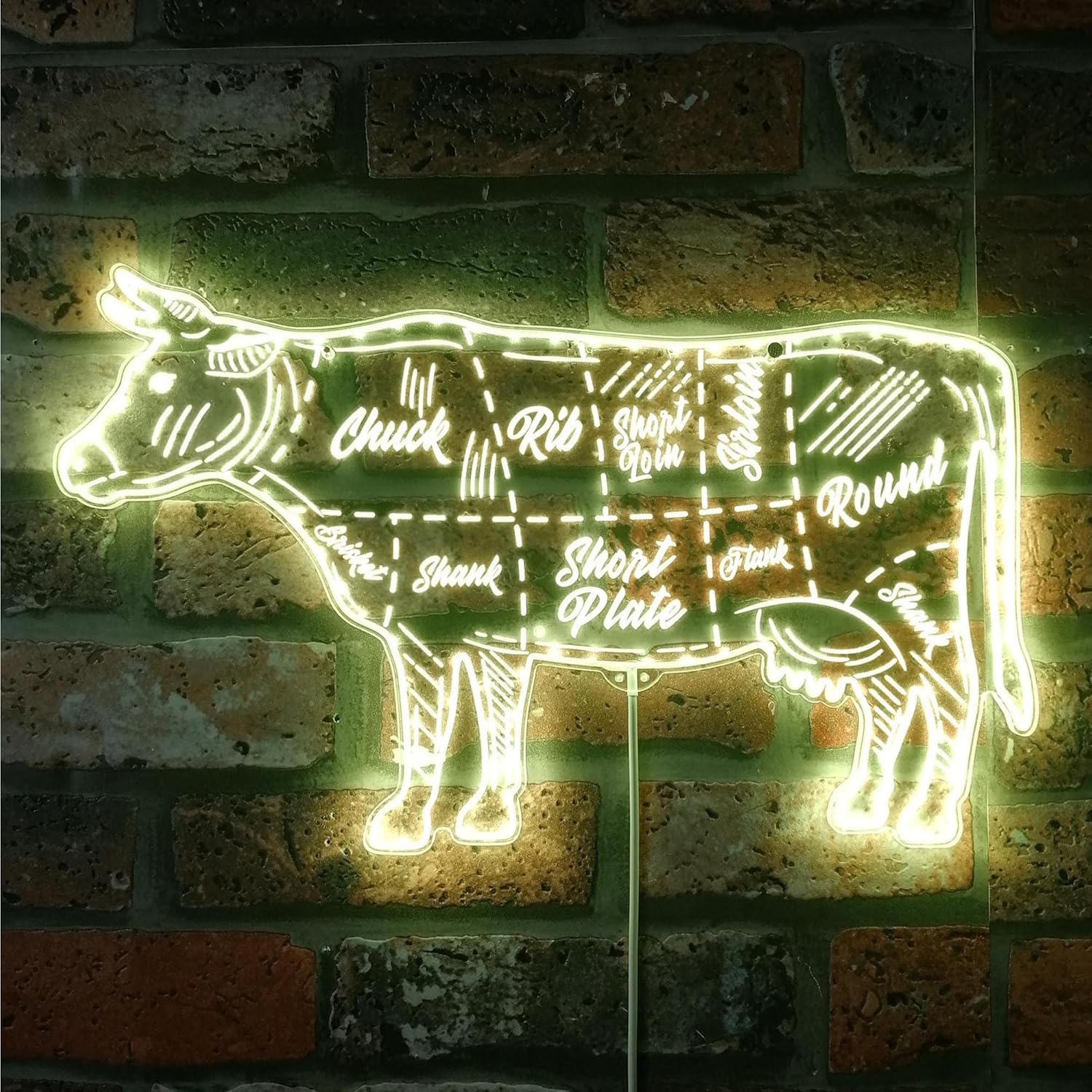 Amazon.com: ADVPRO Cow Beef Meat Chart Butchery Shop RGB Dynamic Glam LED Sign - Cut-to-Edge ...