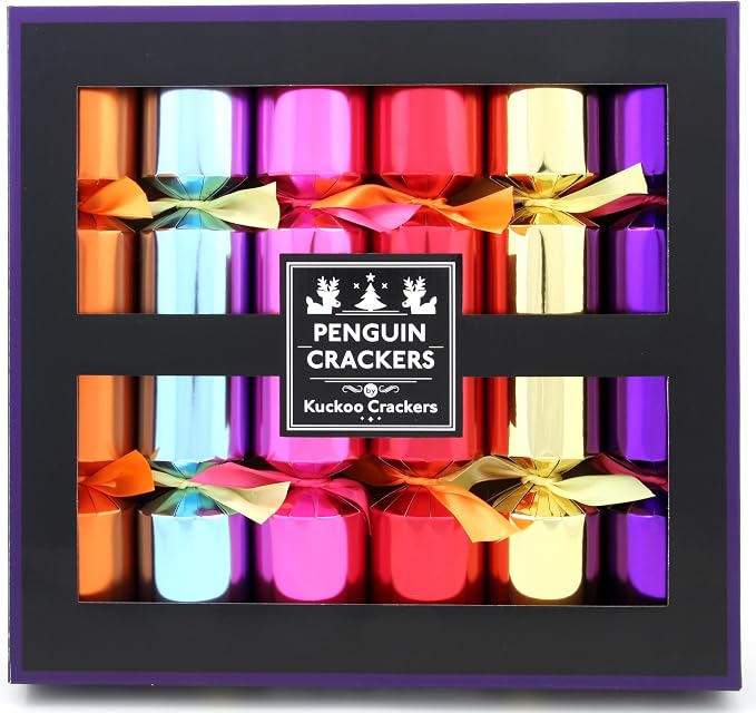 Kuckoo Crackers: 6 x 13-inch Squashy Penguin Puffer Christmas Crackers ...