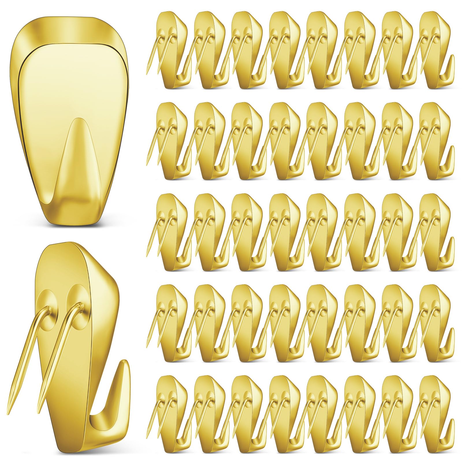 Amazon.com: LEIFIDE 40 Pieces Gold Cubicle Hooks Fabric for Wall Hooks ...