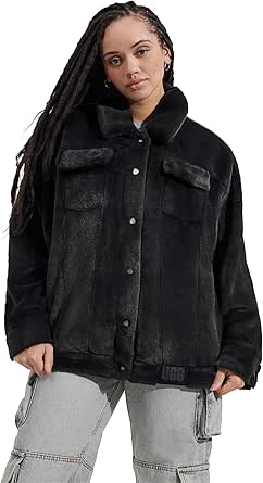 Ugg Women S Frankie Faux Fur Trucker Coat At Amazon Women S Coats Shop