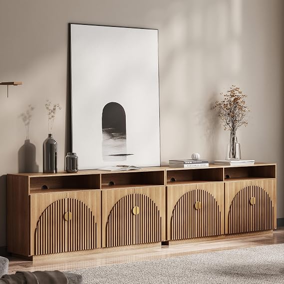 Amazon.com: BELLEZE Set of 2 65 Inch Fluted TV Stand, Mid Century ...
