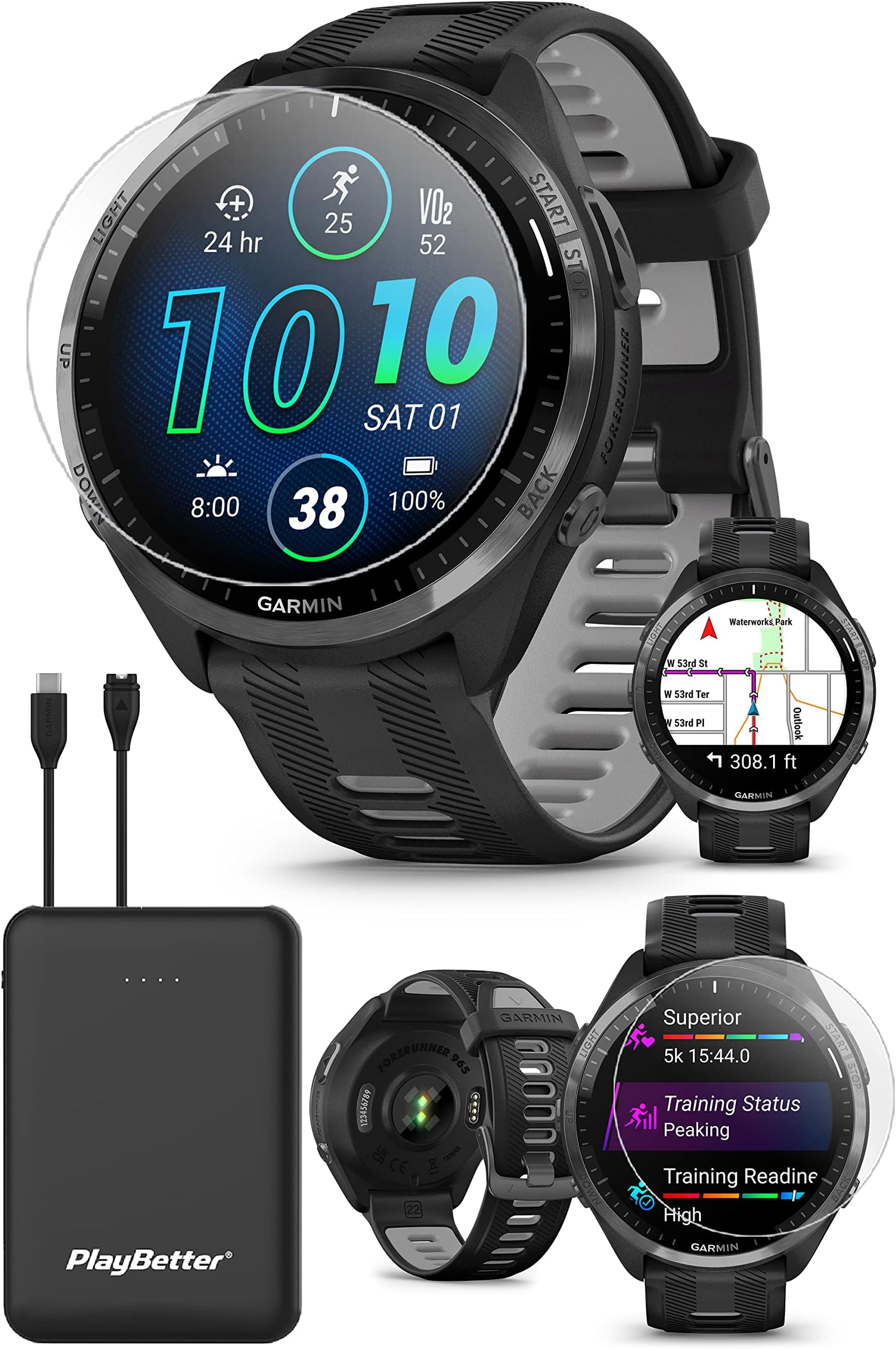 Amazon.com: Garmin Forerunner 965 (Black/Powder Gray) Running ...