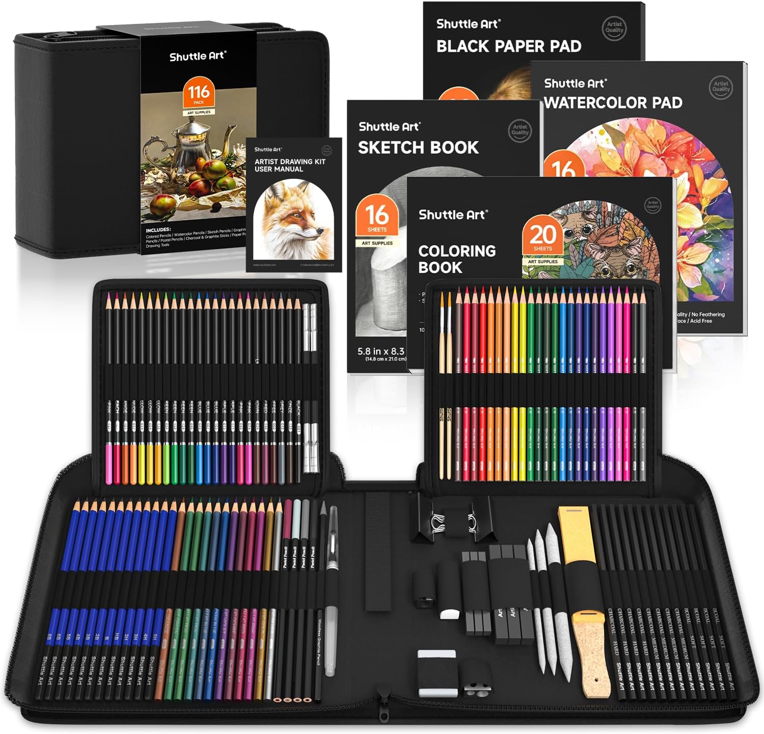 Amazon.com : Shuttle Art 116 PCS Drawing Kit, Professional Drawing ...
