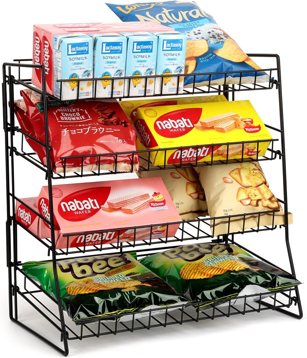 Amazon.com: lesolar Retail Store Candy Chip Display Shelves Rack, 4 ...