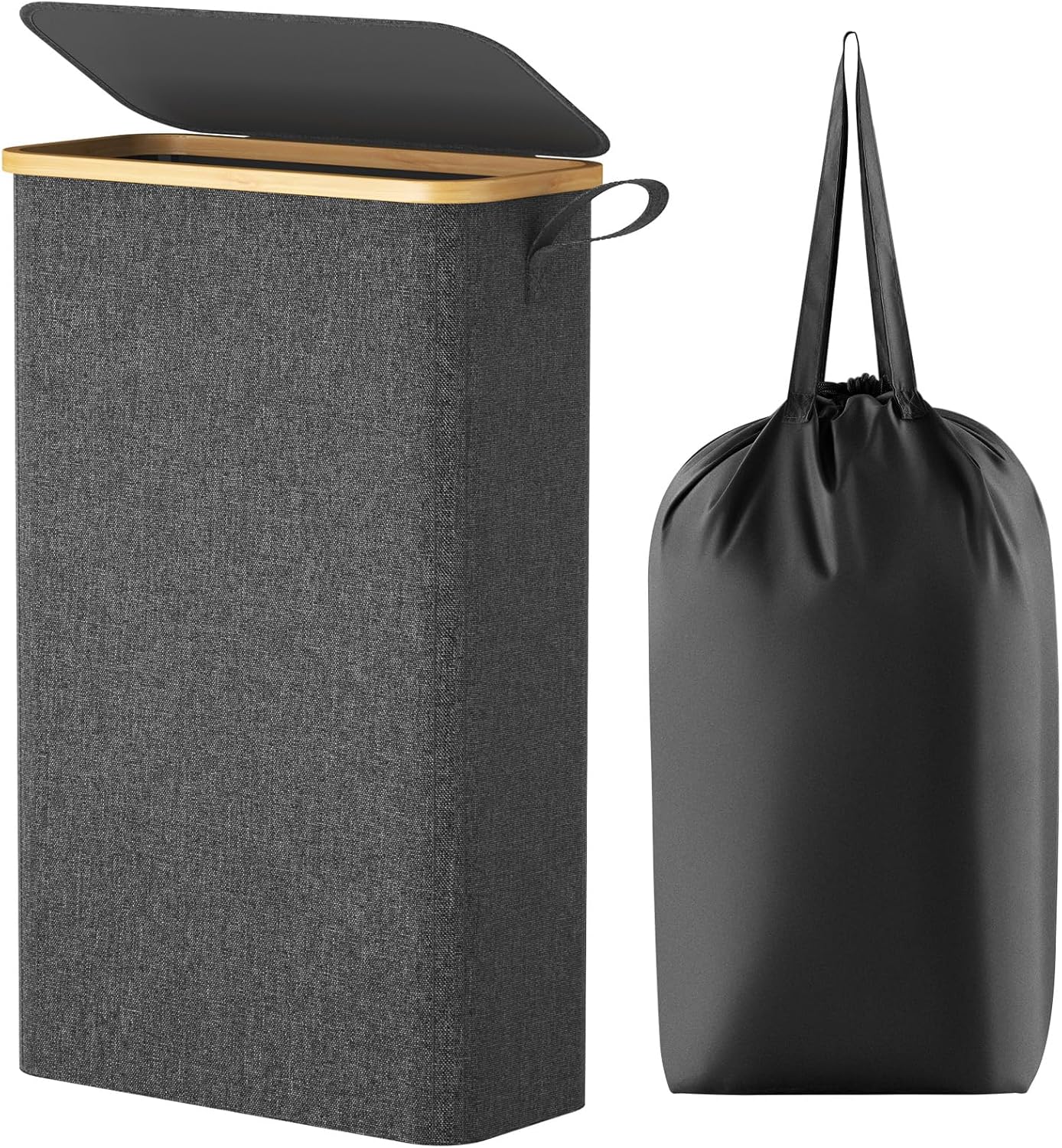 Lifewit 65L Slim Laundry Basket with Lid, Narrow Laundry Bin with ...