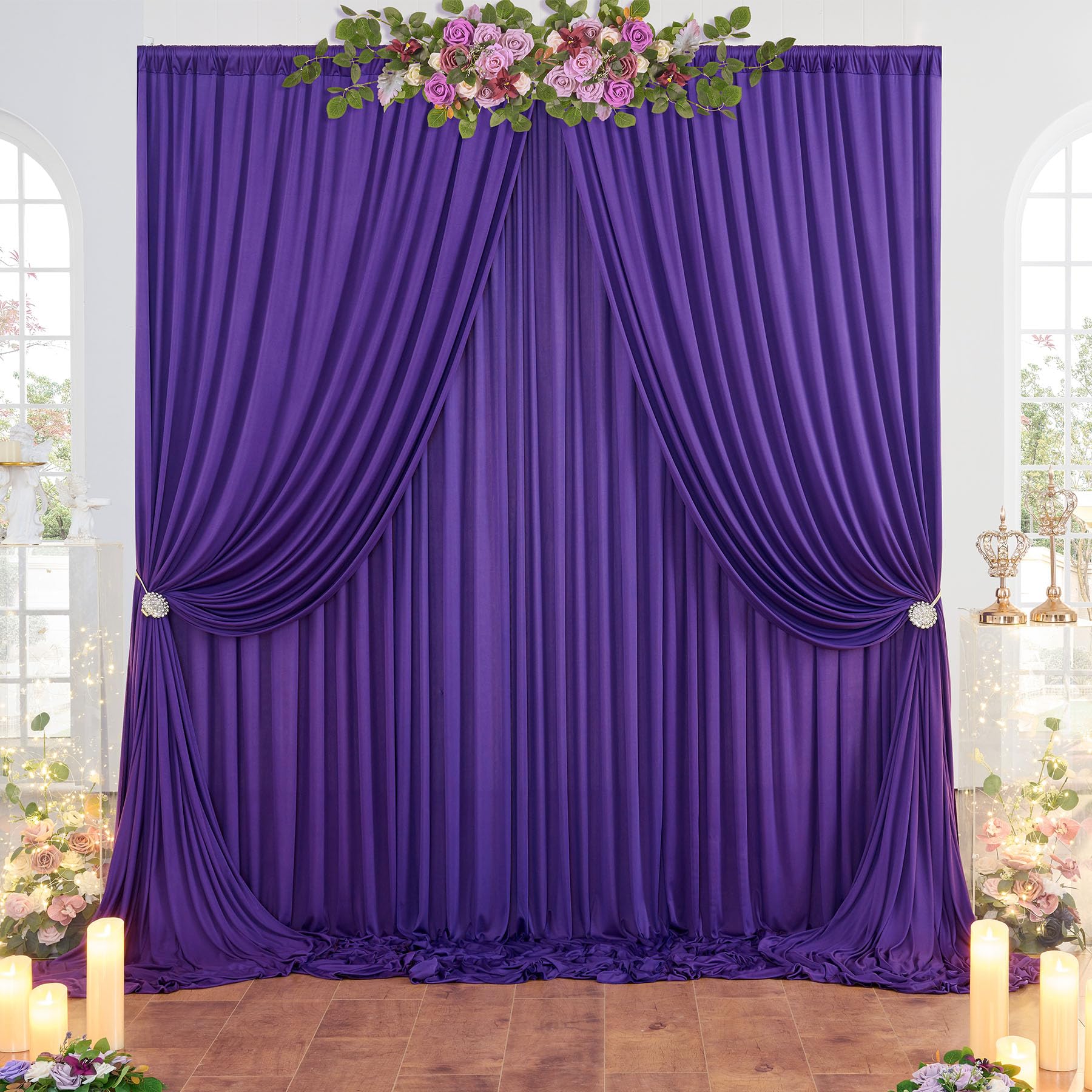 Cortinas De Color Morado Oscuro Cortinas Opacas De Poliéster De Color