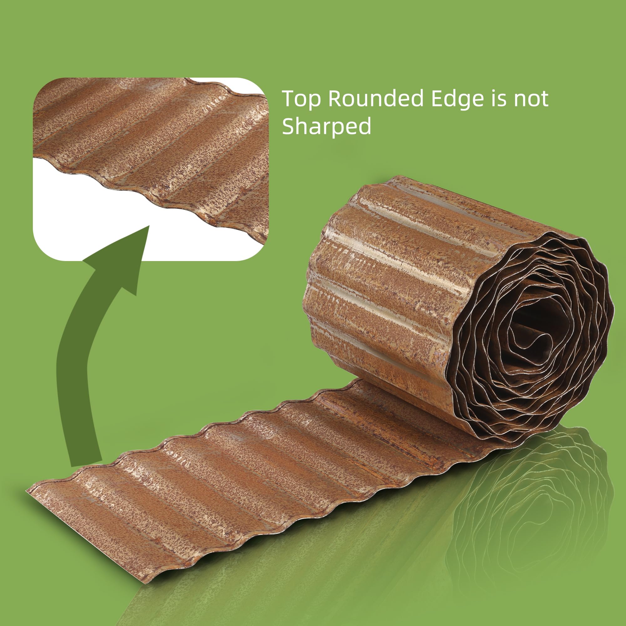 Snapklik.com : Landscape Edging Border, 620Ft Corrugated Metal Fence ...