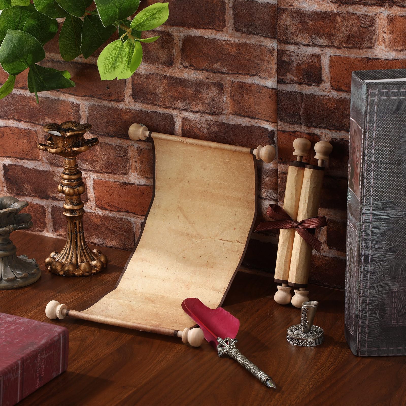 Snapklik.com : Epakh 2 Pack Blank Paper Scrolls Wrapped On Wood Rod For ...