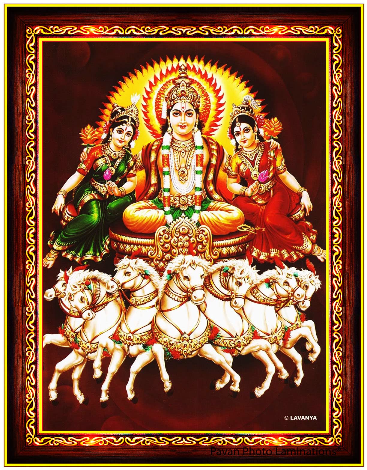 Buy Pavan Photo Laminations, Lord Surya Bhagwan bhagavan Dev with ...