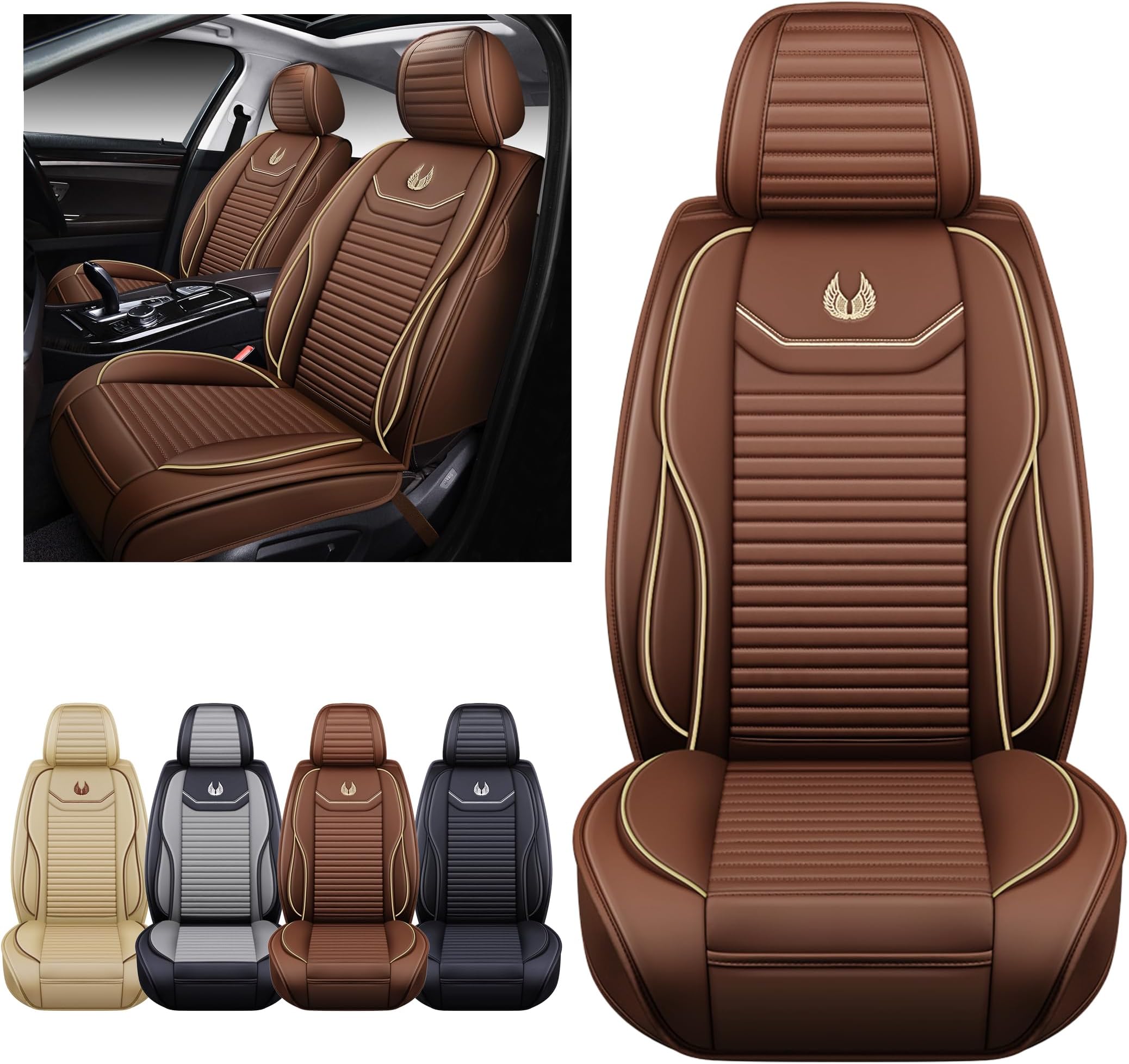 Amazon.com: OASIS AUTO Car Seat Covers Premium Waterproof Faux Leather ...