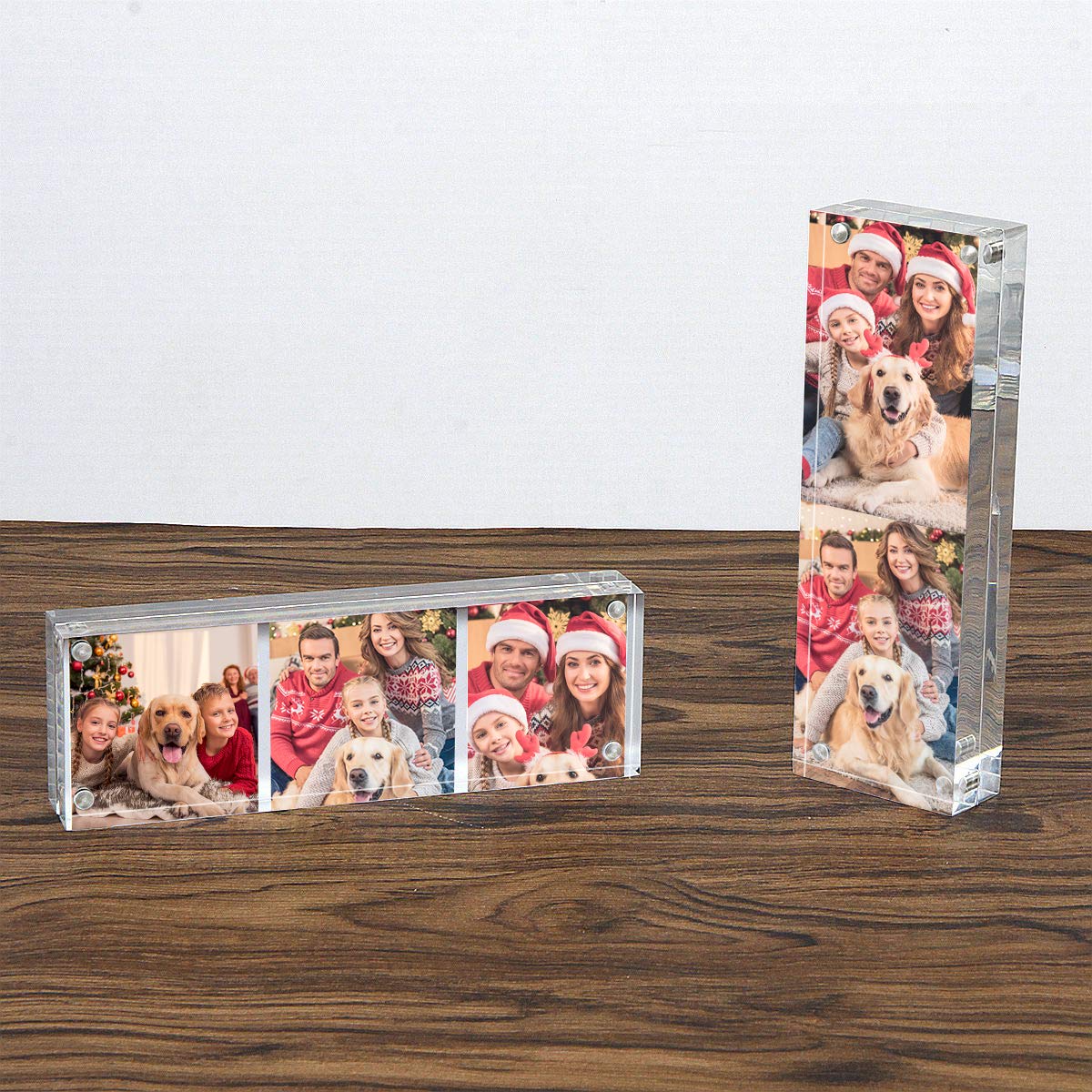 NIUBEE Photo Booth Acrylic 2x6 Picture Frame, Double Sided Mini Block ...