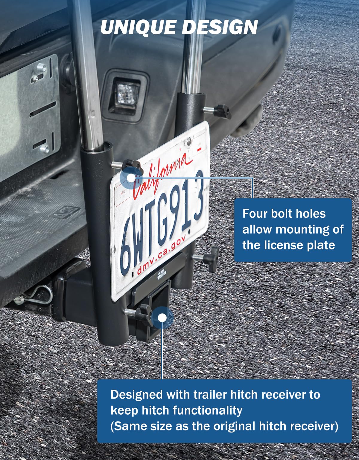 Snapklik.com : JOYTUTUS Dual Hitch Flag Pole Holder For Standard 2 Inch ...