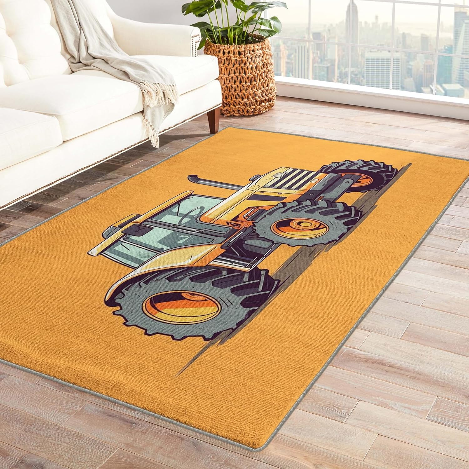 Amazon.com: Tractor Rugs for Boys Bedroom - 6x8 Rug - Tractor Rug ...