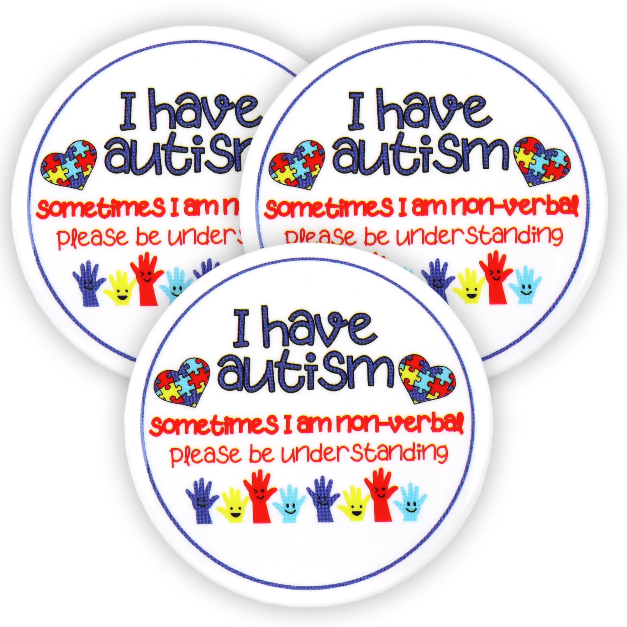 Amazon.com: I Have Autism Awareness Button, Sometimes I am Non-Verbal ...