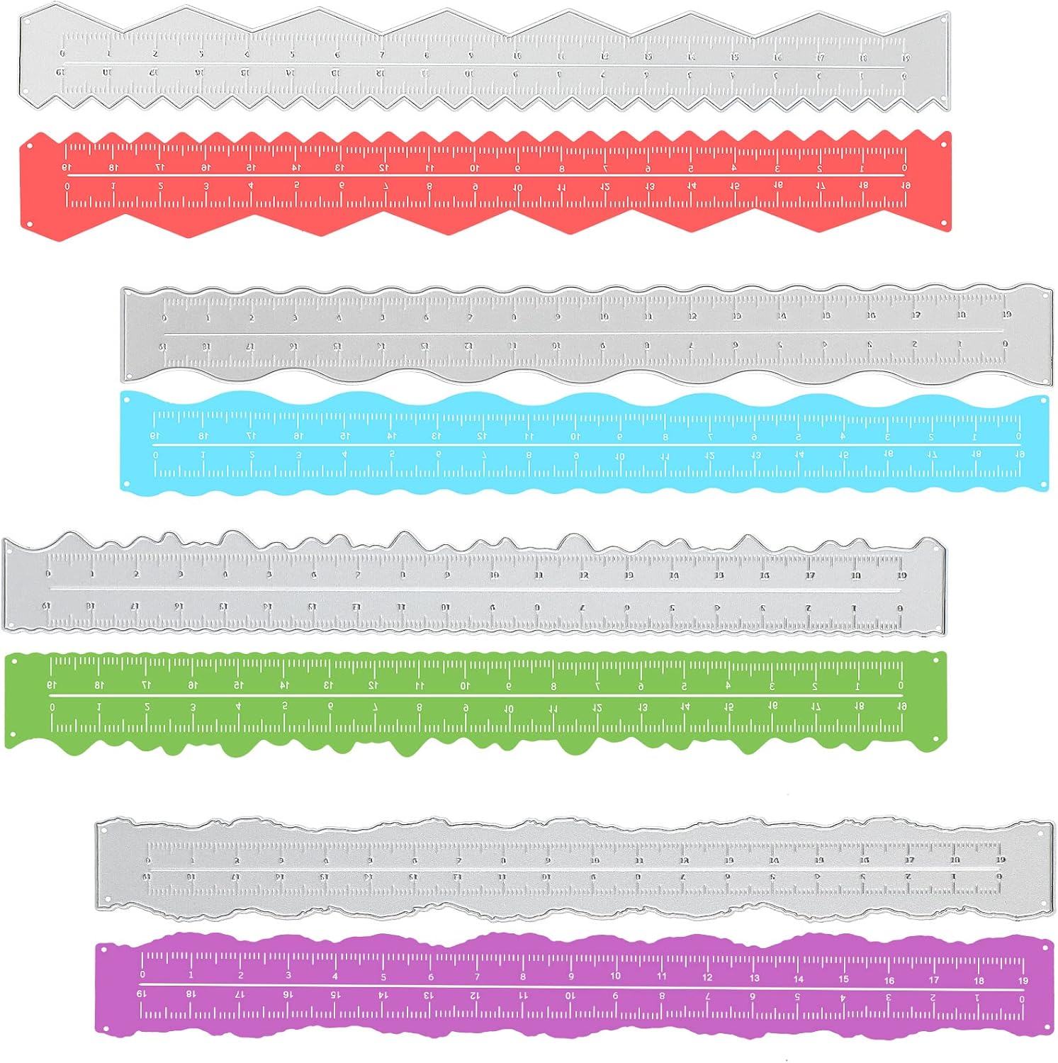 Amazon.com : Konohan 4 Pcs Deckle Edge Ruler Metal Paper Tearing Ruler ...