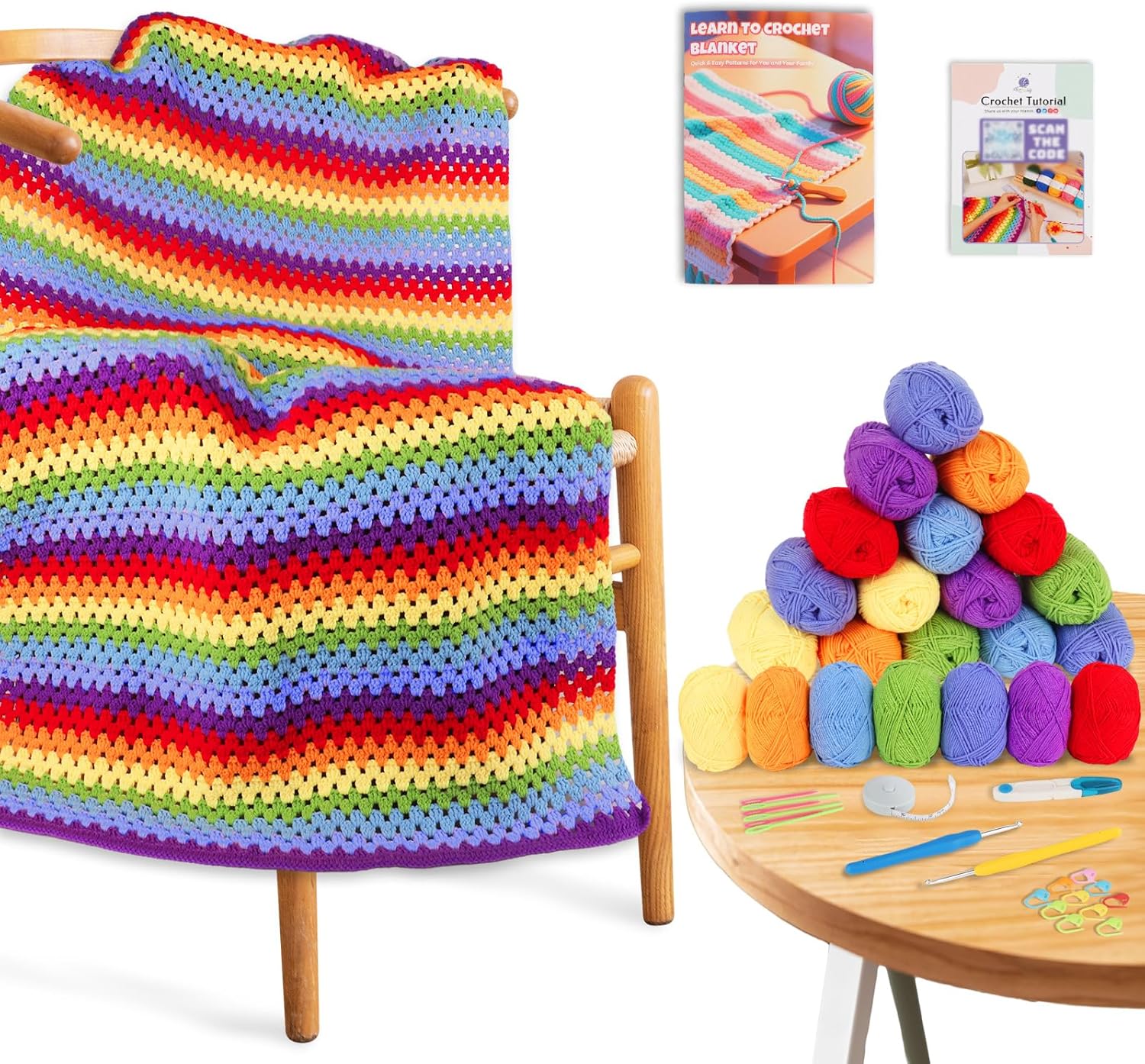 Amazon.com: Crochet Kit for Beginners Adults & Kids – Rainbow Crochet ...