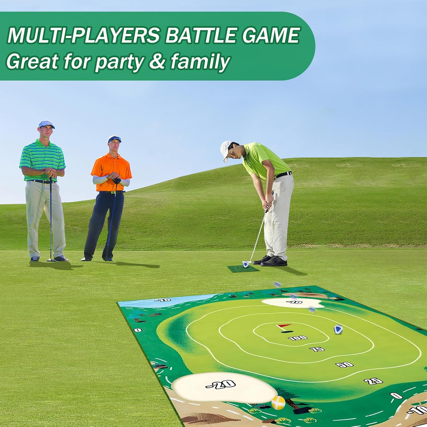 Golf Chipping Game Mat with Scoreboard Sticky Golf Practice Mats Indoor ...