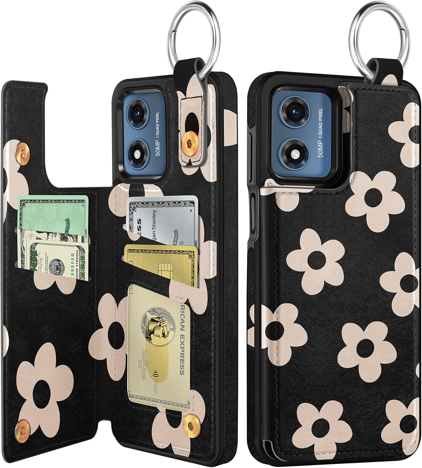 Amazon.com: Shorogyt for Moto G Play 2024 Wallet Case with Card Holder ...